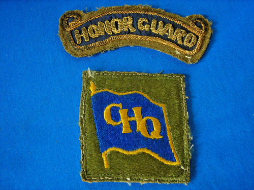 RARE WWII US ARMY GENERAL HEADQUARTERS GHQ HONOR GUARD SHOULDER PATCHES ...