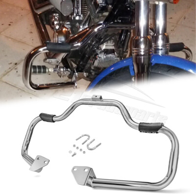 Chrome Mustache Engine Guard Crash Bar For Harley Dyna Switchback Fat ...