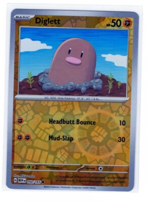 Pokemon English Diglett 050/165 Scarlet & Violet 151 Reverse Holo NM | eBay