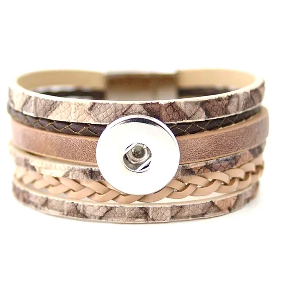 Leather 8 in. Magnetic Snap Jewelry Ginger Charm Bracelet Fits 18MM ...