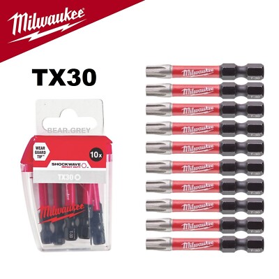 Milwaukee Bit Set Torx T30 Shockwave TX30 Impact 50mm 2" inch | eBay