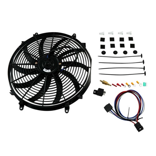16" Inch 12V Push/Pull Electric Radiator thermo Fan + Mounting Kit ...