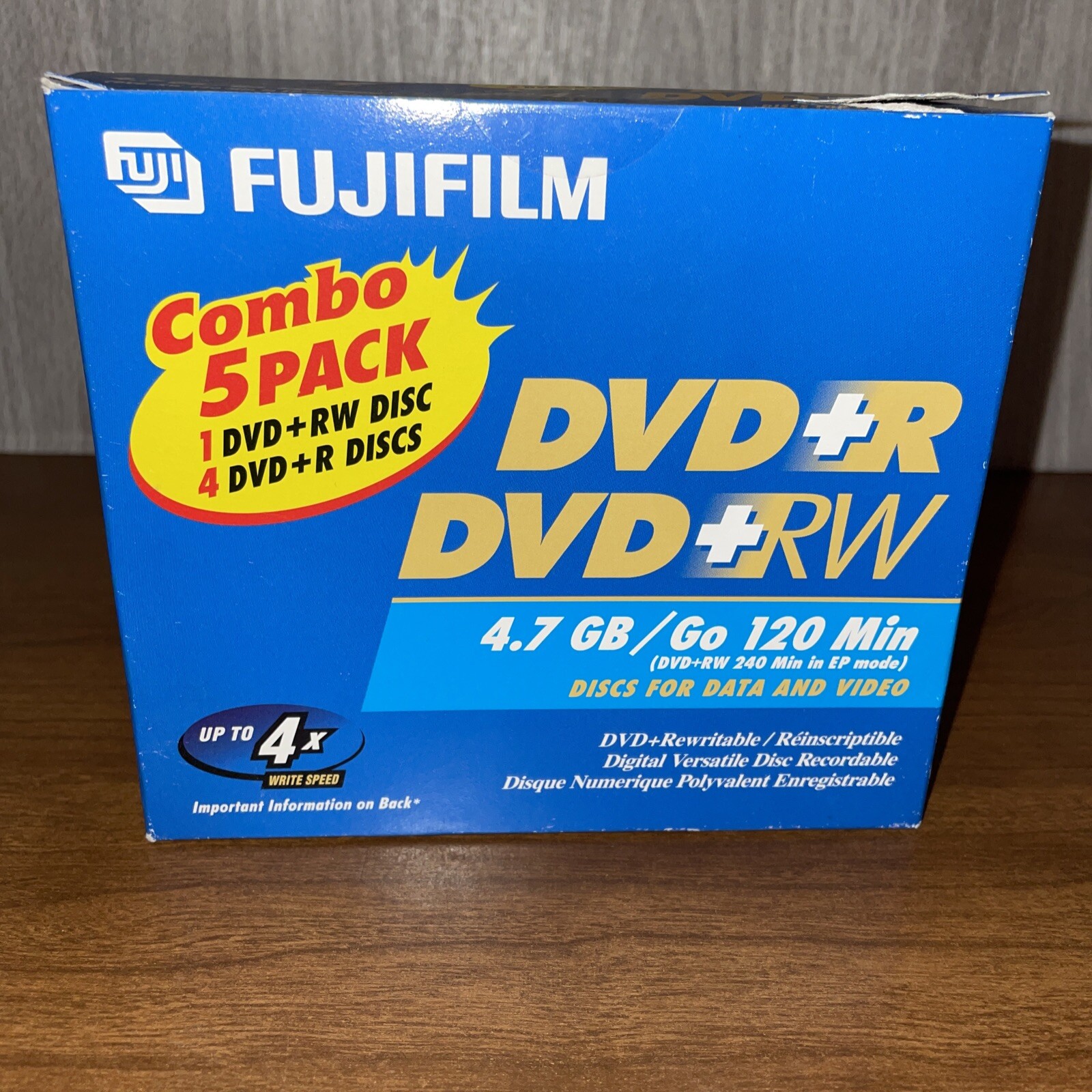 Fujifilm Combo 5 Pack DVD+RW and DVD+R Discs For Data & Video 4.7 GB ...
