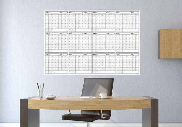 24x36 Large Wall Calendars Jumbo Oversized Erasable Laminated Blank ...