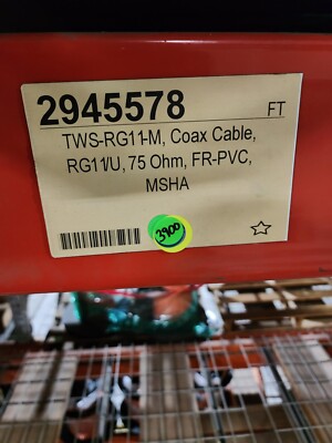 TWS-RG11-M, Coax Cable, RG11/U, 75 Ohm, FR-PVC, MSHA 1000' | eBay
