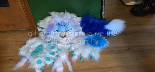 Blur And White Furry Dino Mask 22in-25in Fursuit Partial | eBay