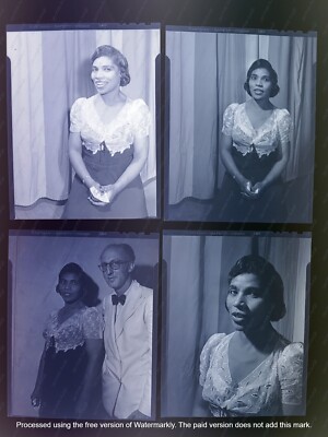 4 1944 MARIAN ANDERSON AT LEWISOHN Skippy Adelman Old Photo Negative ...