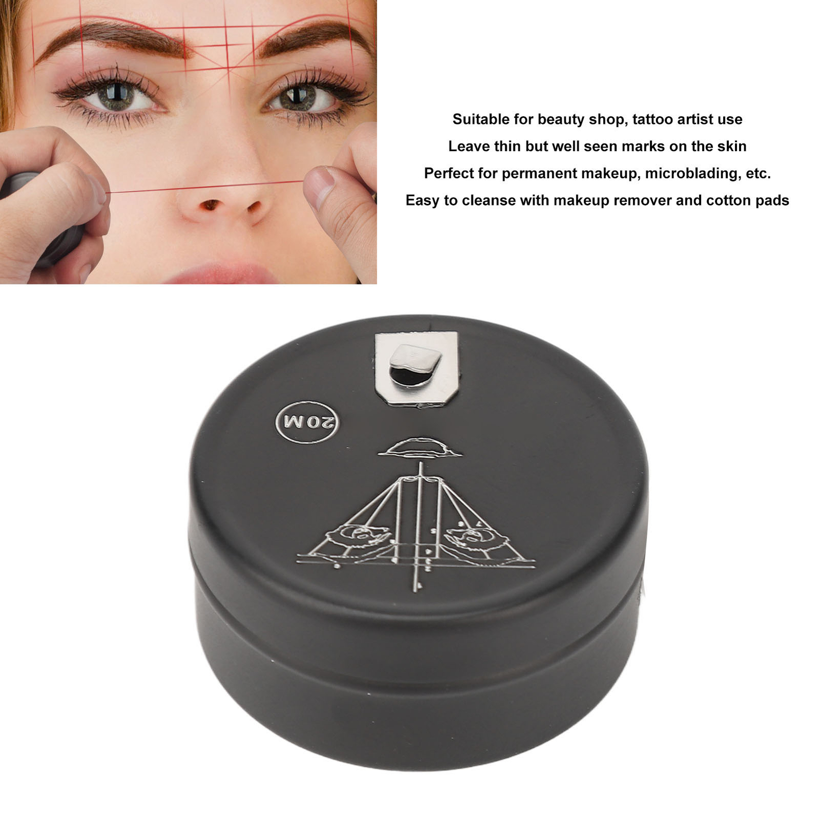 (Red)20m Eyebrow Mapping String Pre Inked Brow Mapping String For ...