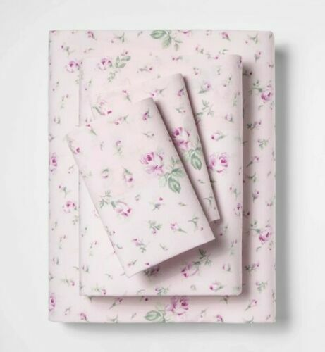 Simply Shabby Chic Antique Garden Pink Green Rose Rosebud Sheet Set ...