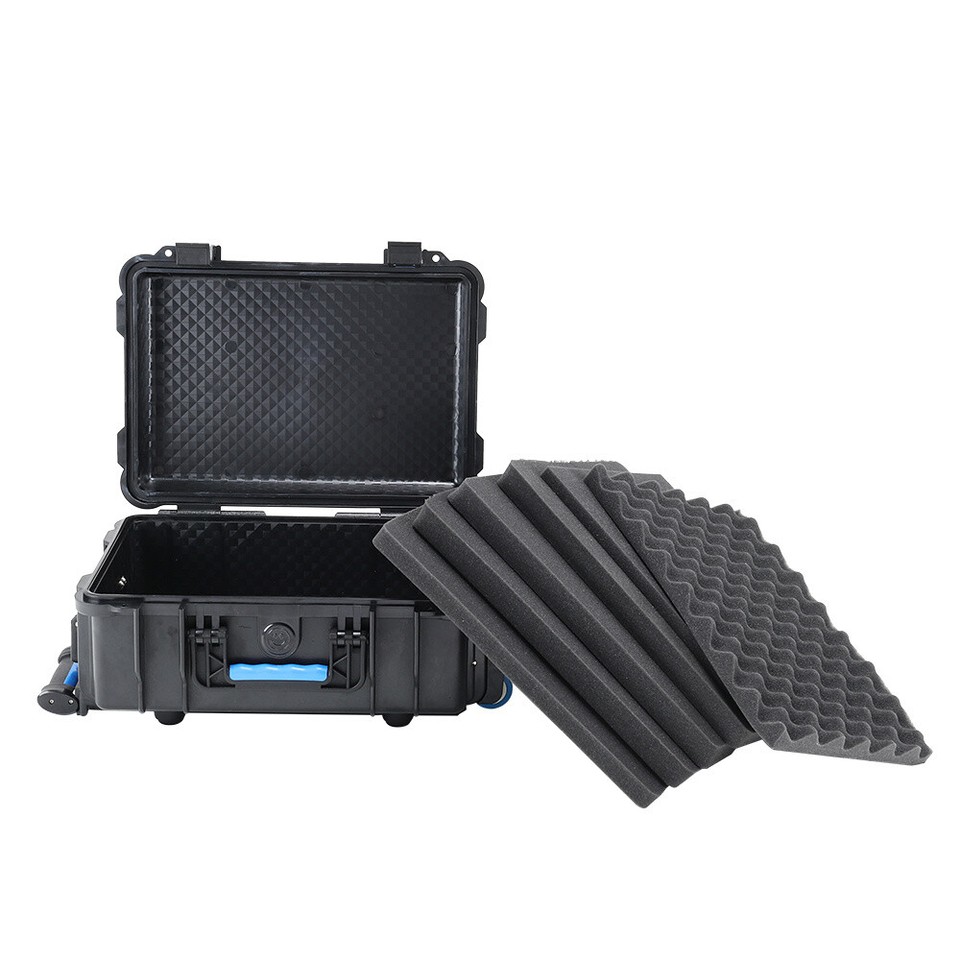 Waterproof Wheel Rolling Travel Equipment Tool Box Hard Case Foam ...