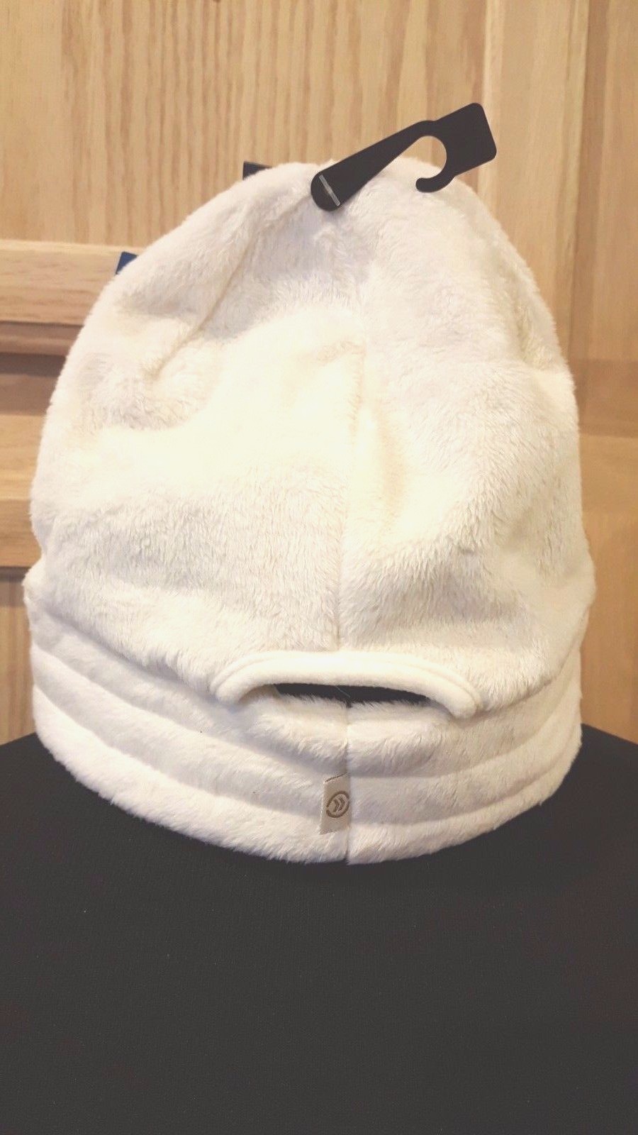 Isotoner Active Ivory Stretch Teddy Fleece Pull-On Ponytail Opening Hat ...