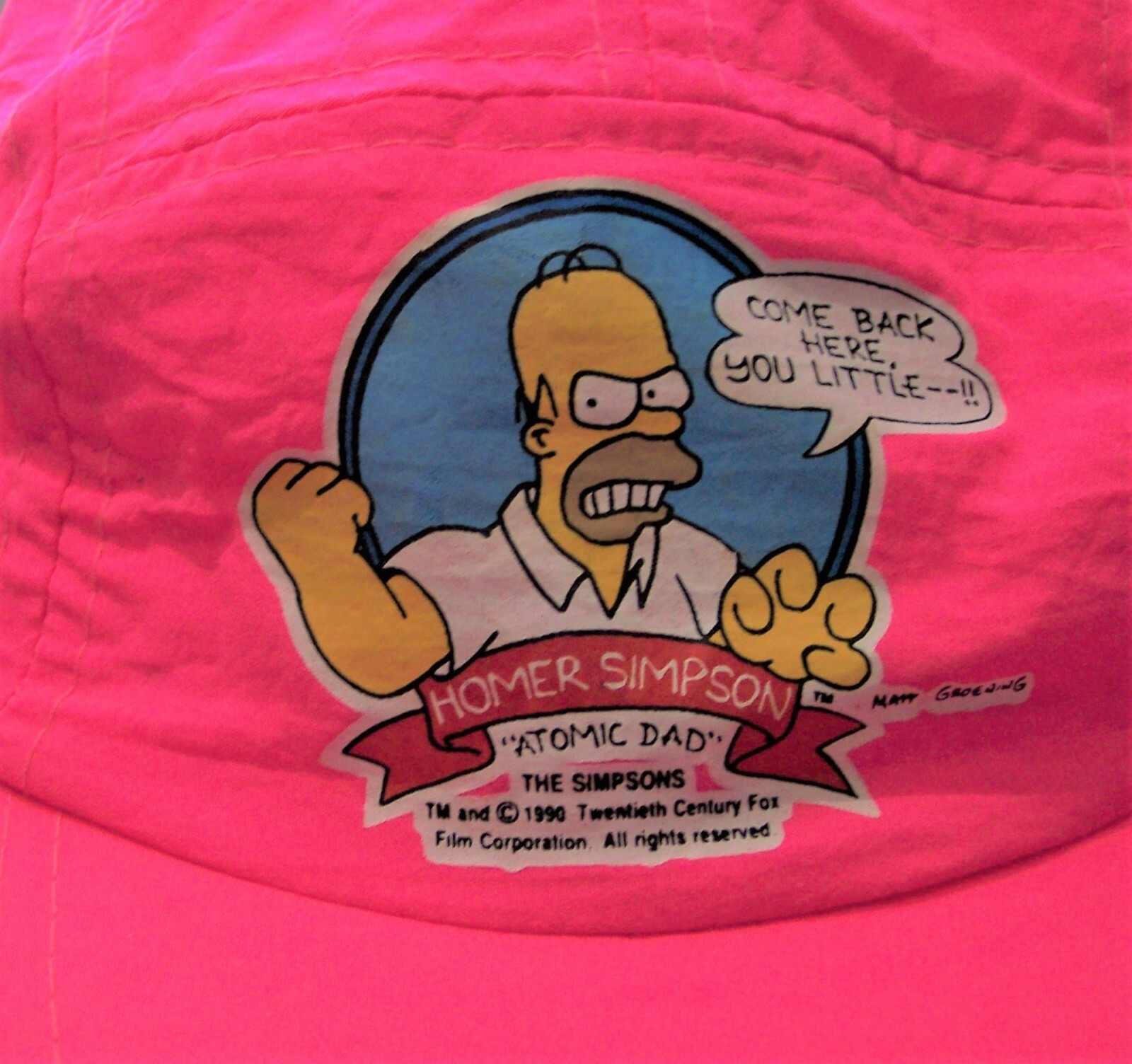 vintage 1990 Homer Simpson tv cartoon hat cap Atomic … - Gem