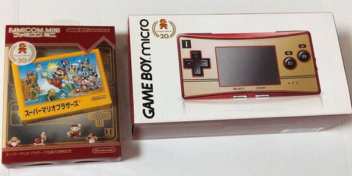 Game Boy Micro Console Famicom Version HAPPY MARIO 20th Boxed Nintendo ...