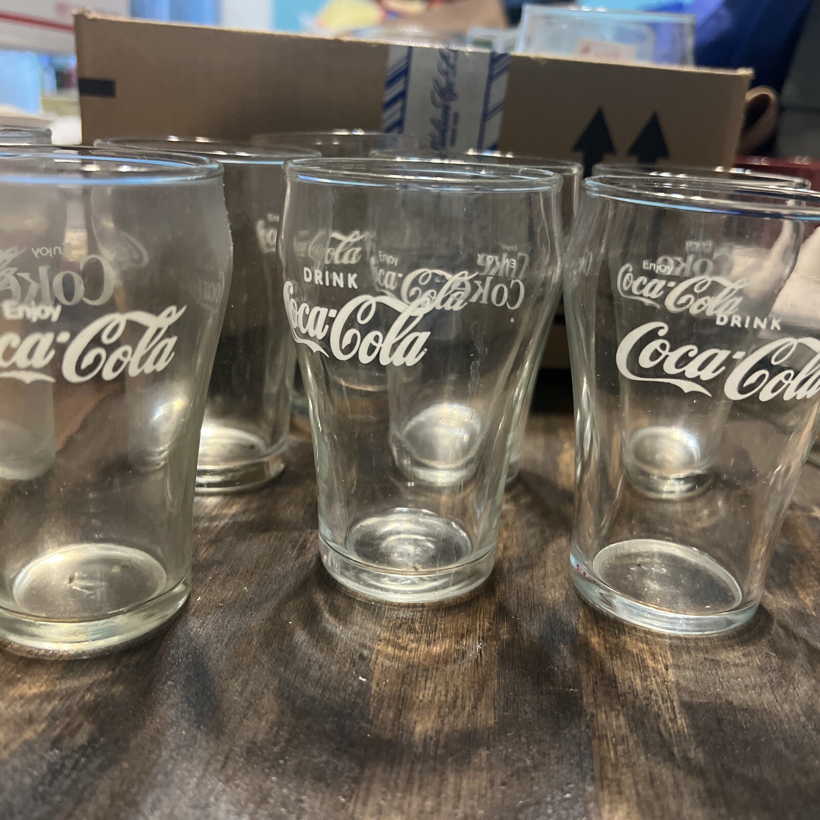 Enjoy Coca-Cola, 5" Enjoy Coke Glasses, Lot Of 9 Vintage different ...