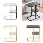 C Shaped Table Laptop Holder 2 Tiers Sofa Side End Accent C Table ...