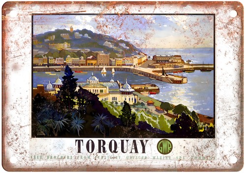 Vintage Torquay GWR Railroad Retro Look Metal Sign ZL670 | eBay