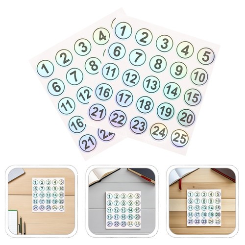 15 Sheets Waterproof Number Stickers for Containers Office Residue-free ...