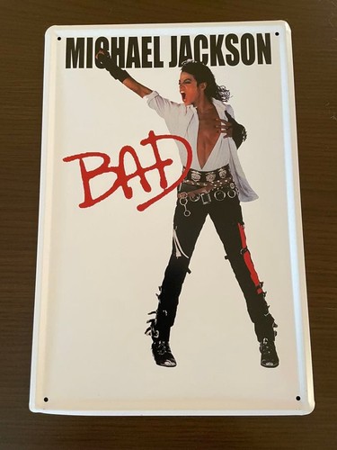 Michael Jackson Bad Metal Sign Tin Collectible Decor Used | eBay