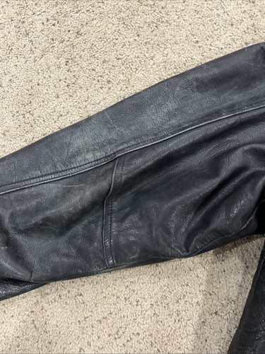 Vintage Echtes Leder Genuine Leather Biker Motorcycle Jacket Size XL ...