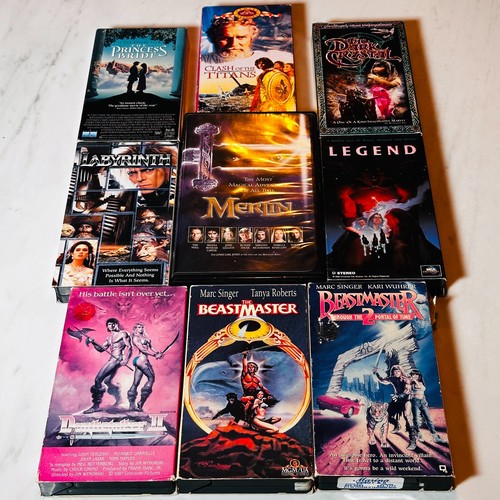 Fantasy VHS Lot of 9 Beastmaster - Titans - Dark Crystal - Legend ...