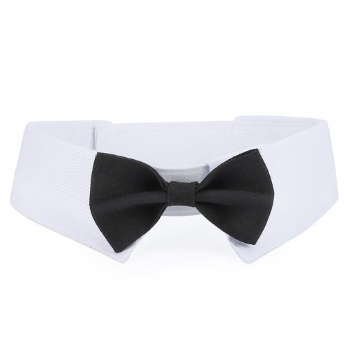 Black Bow Tie Dog Collar X-Large, Adjustable, Cotton, Formal Tux, Pet ...