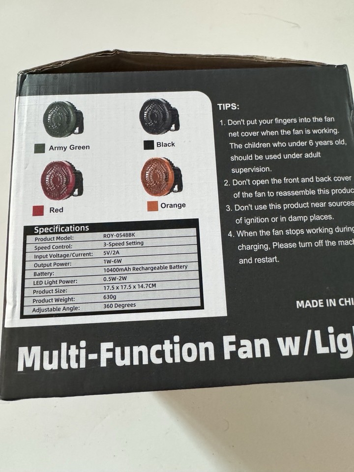 Magnetic Golf Cart Fan Rechargeable Portable Fan 10400mAh Battery ...