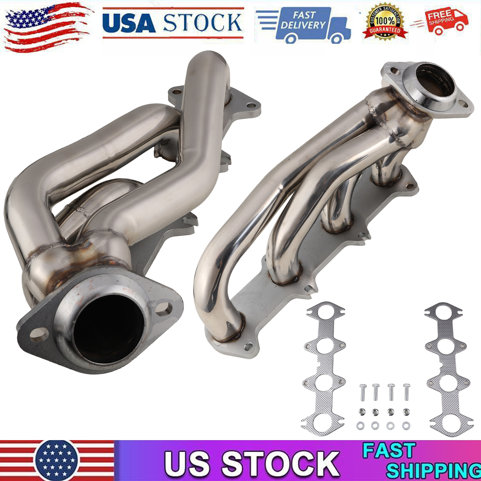 Shorty Manifold Headers for Ford F150 5.4L V8 2004 2005 2006 2007 2008 ...