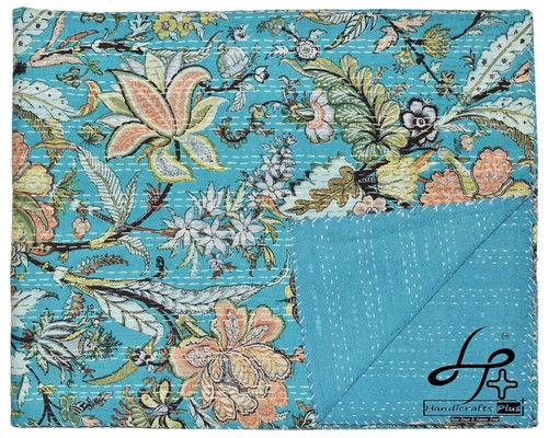 Cotton Bedcover Indian Kantha Blanket Hobo Gudari Bedding Throw Hippie ...