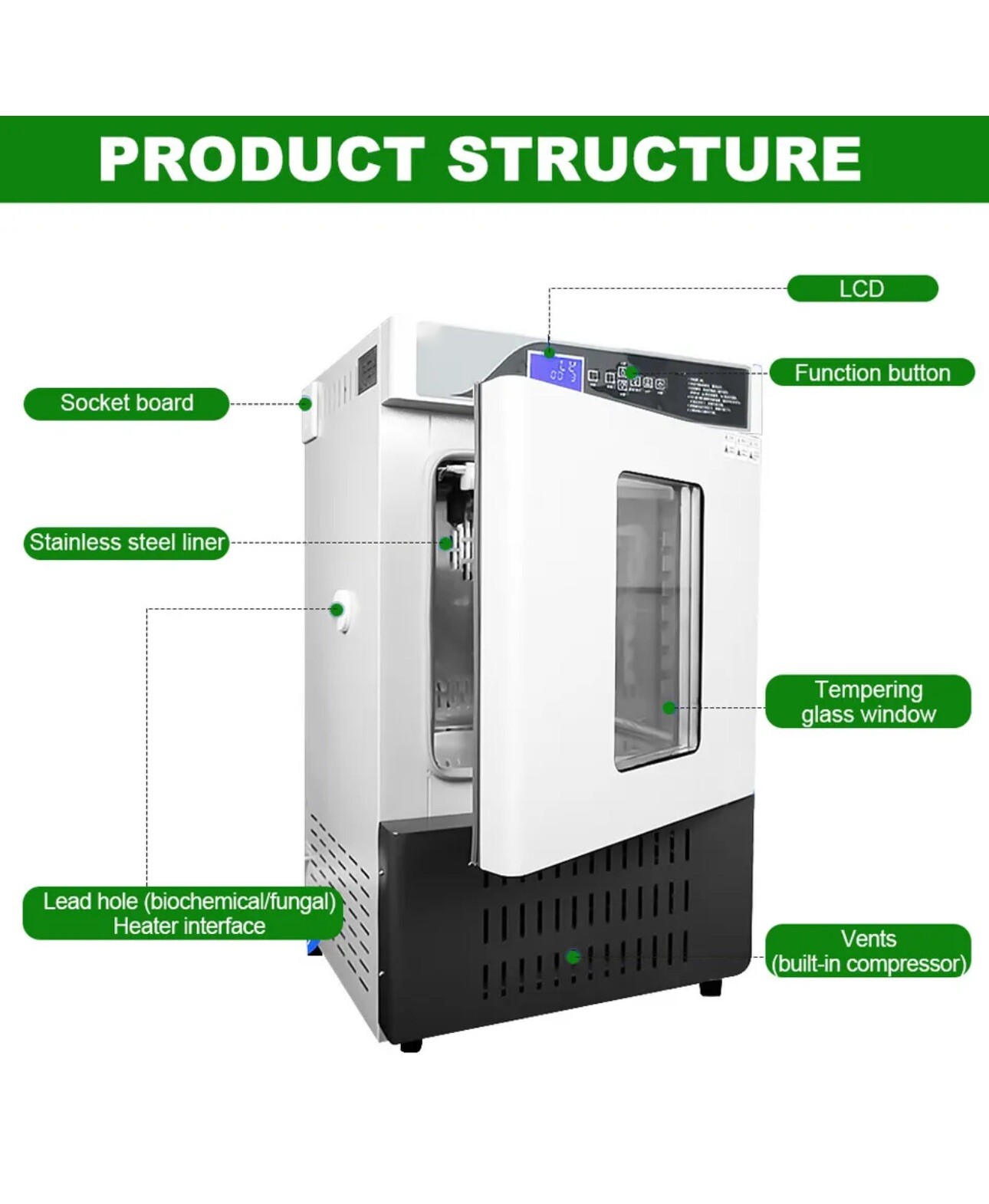 Lab Humidity Chamber Temp Humidity Cabinet Machine Heating Cooling Box ...