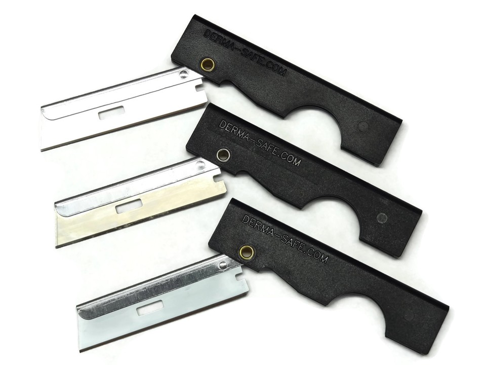 Derma-Safe 3 Pack with Cable Ring, EDC Razor Knife SERE Survival Kit ...