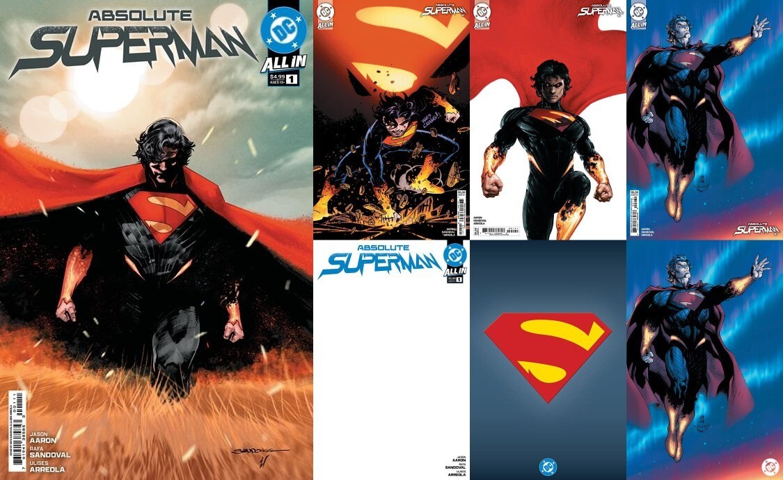 ABSOLUTE SUPERMAN #1 VARIANT COVER SET 7 JIM LEE FOIL CRAIN CRAIG DC ...