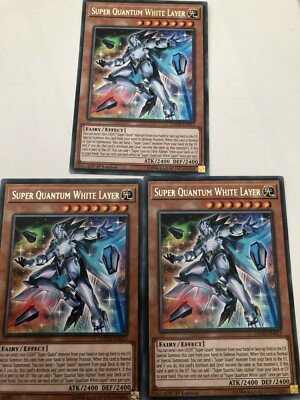 Yugioh Super Quantum White Layer DANE-EN013 Rare NM x3 Play Set | eBay UK