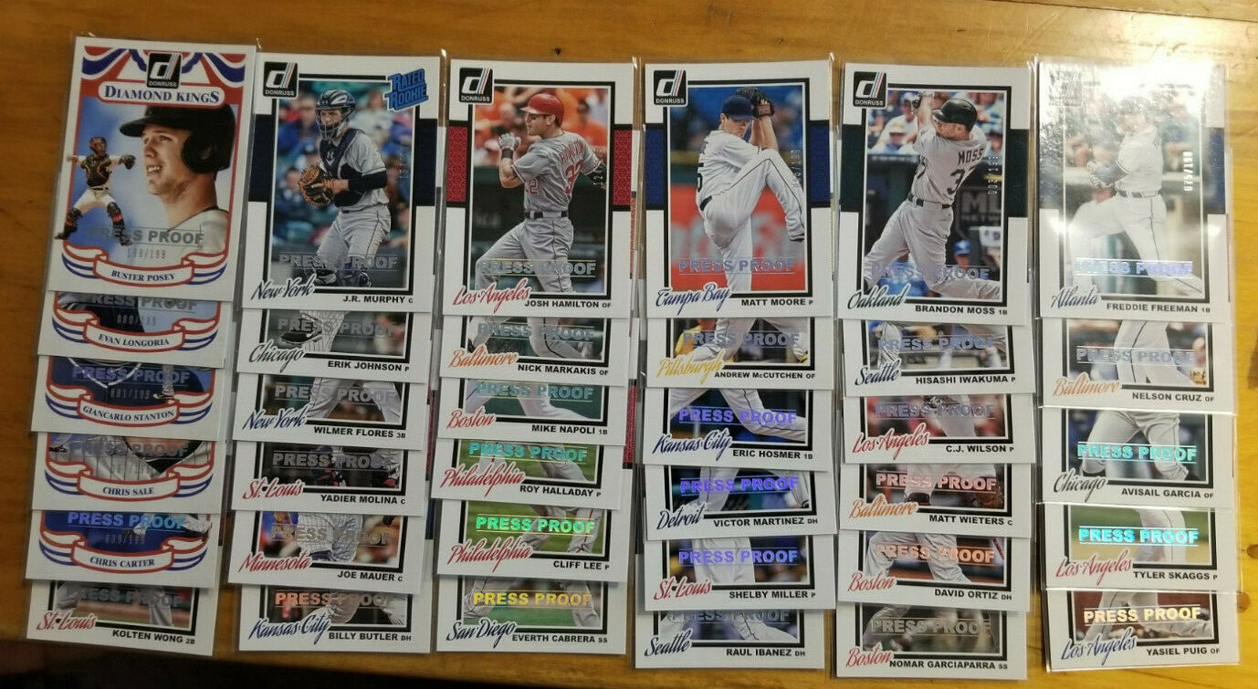 2014 Donruss Press Proofs Gold/99, Silver/199 you pick choice | eBay