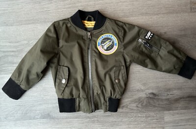 Size 2T Flight Crew Jacket Green With Patches | eBay