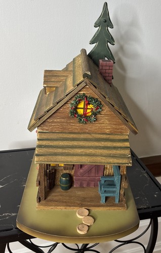 Log Cabin Wood Advent Calendar Rotating Christmas Holiday Rustic ...