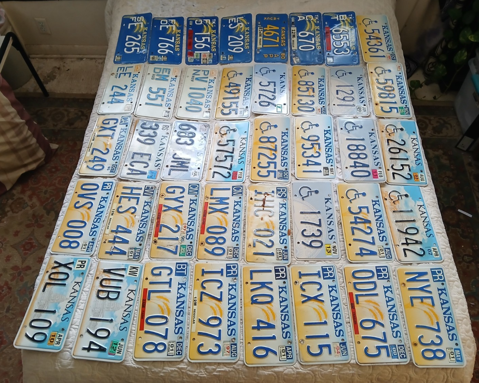 OLD VINTAGE ANTIQUE KANSAS LICENSE PLATE LOT 1990'S EMBOSSED CRAFT ...