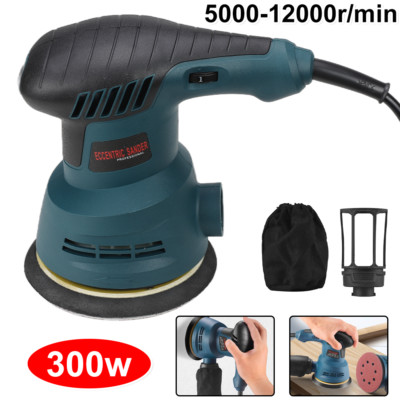 300W ELECTRIC RANDOM ORBITAL SANDER 6 SPEEDS ROTARY PALM CIRCULAR DISC ...