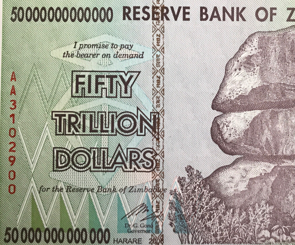 ZIMBABWE 50 Trillion Dollar Banknote. | Grelly UK