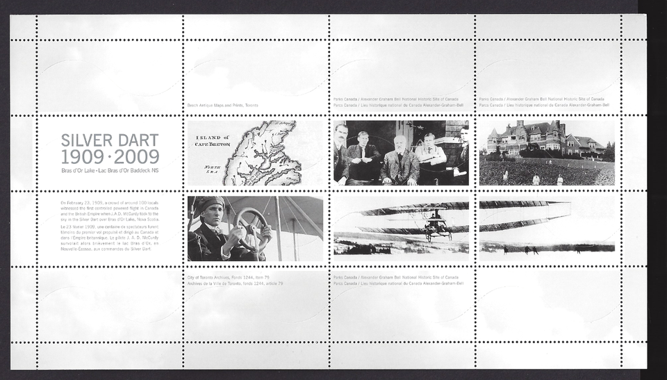 Canada — Full Pane of 16 — First Flight: Silver Drat's Maiden Flight ...