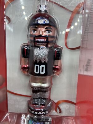 NFL Blown Glass Houston Texans Football Player Nutcracker Ornament 00 ...