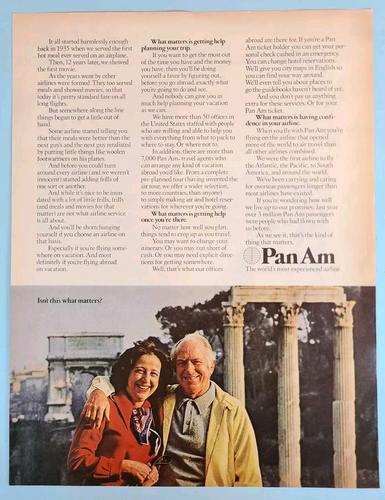 1972 Pan Am Airline Vintage 1970's Magazine Print Ad, Isn't this what ...