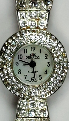 DENACCI WOMENS WATCH; GEMMED EVERYTHING; MOTHER OF PEARL FACE; WR ...