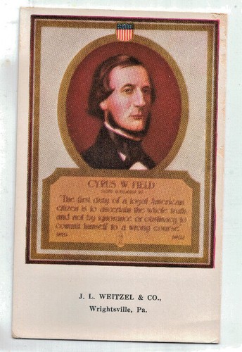 Cyprus W. Field Post Card J. L.Weitzel & Co.Walkover Shoe Advertising ...