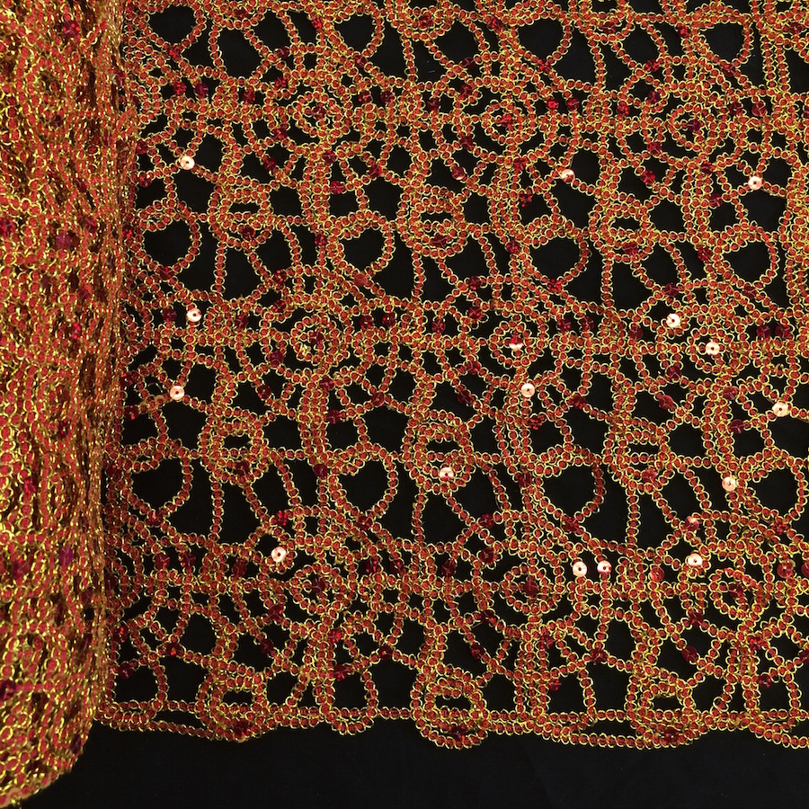 Corded Sequin Lace Fabric Metallic Web for Table Cloths and Apparel 10 ...