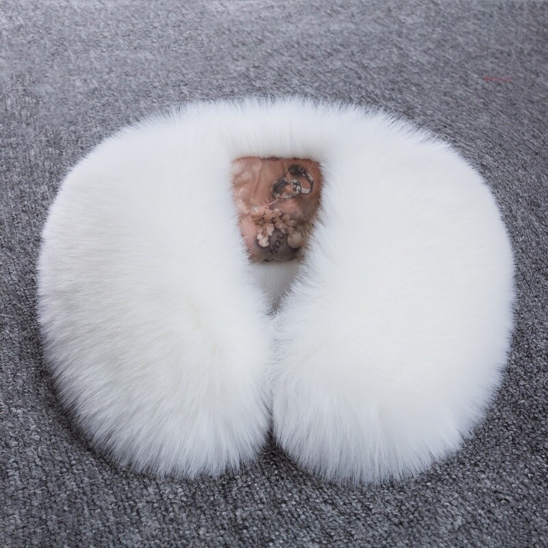 Women Faux Fur Collar Fluffy Scarf Neck Soft Warmer Shawl Wrap Stole ...