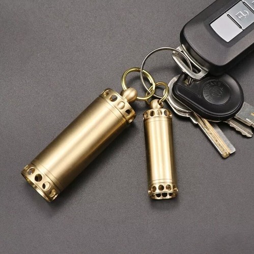 EDC Brass Waterproof Pill Box Organizer Container Case Storage Tank Key ...