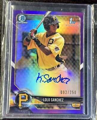 2018 Bowman Chrome Purple 1st Rookie Auto Lolo Sanchez 92/250 | eBay