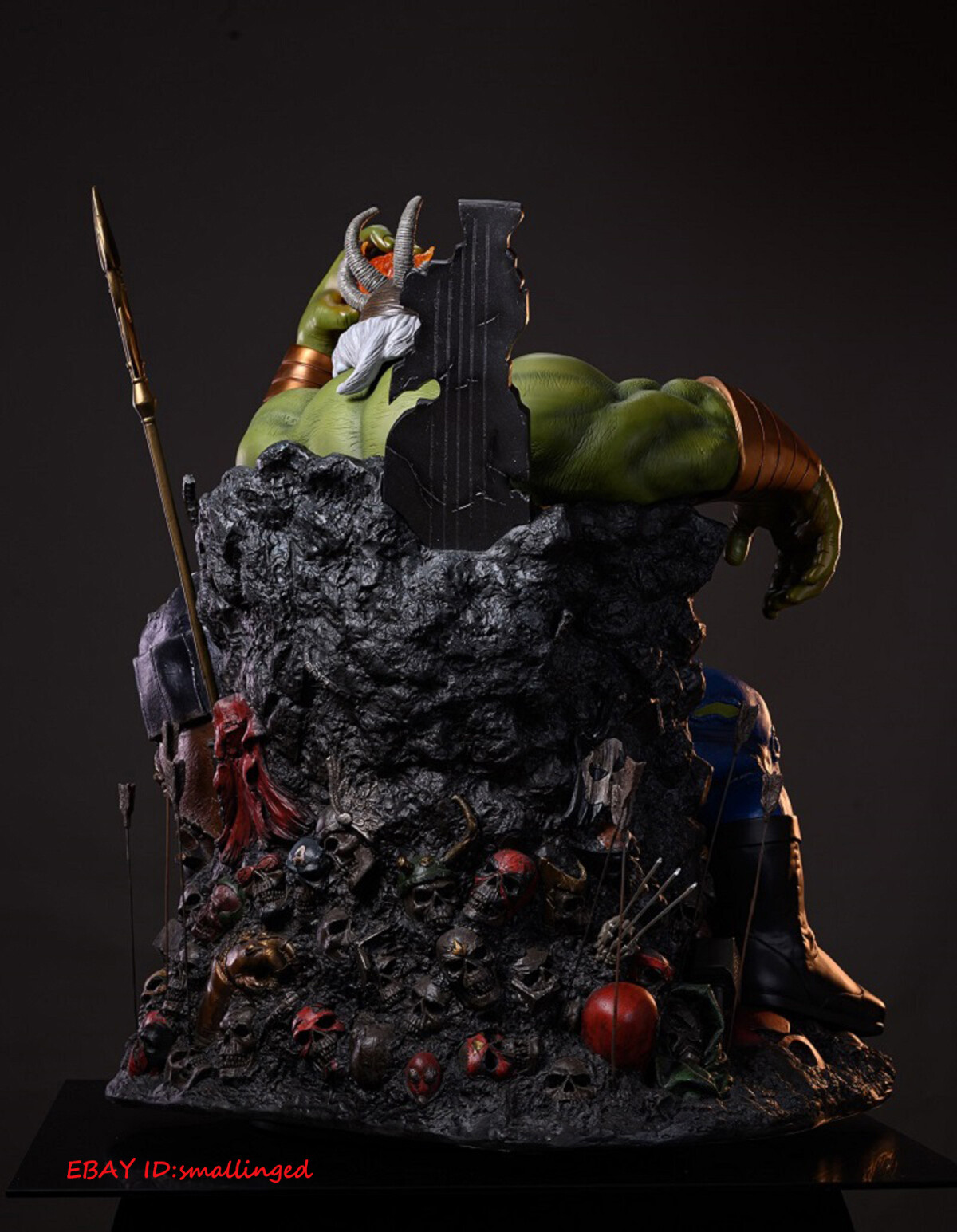 1/4 Hulk on Throne Statue Resin Model Kits GK Collections Figure Gifts ...