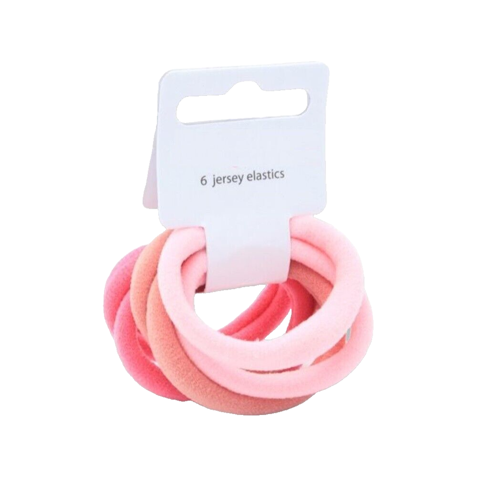 6pk Soft Jersey Endless Elastic Bobble Ponios Hair Band Ties In Pink ...