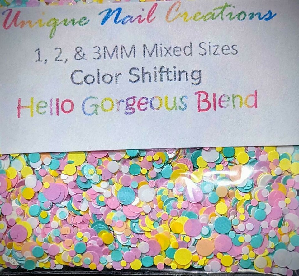 1, 2,&3MM DOT Glitter *UNICORN EFFECT~Nail•Acrylic•Gel•Body Art•Face ...